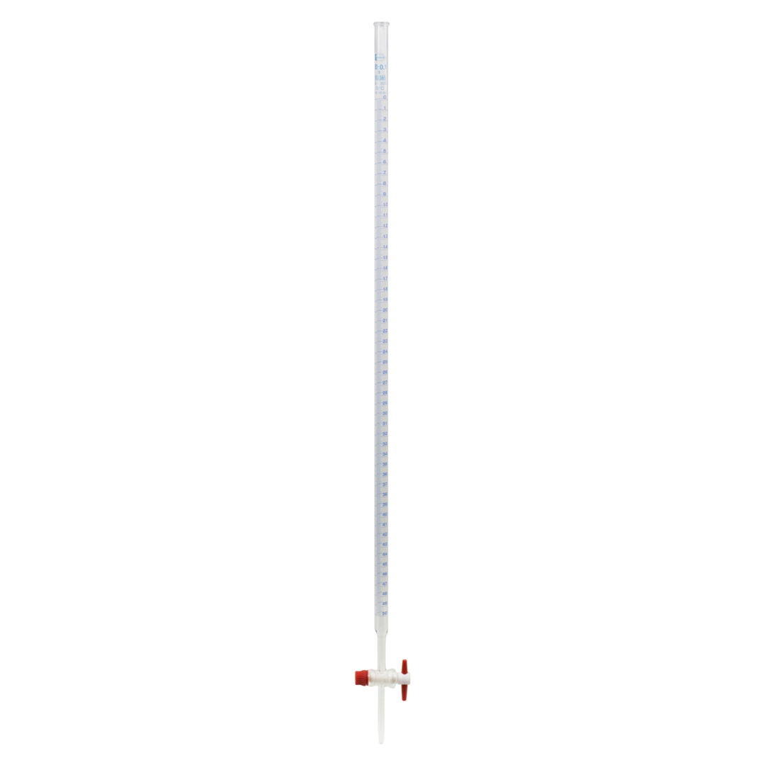 Burette, Straight Bore, PTFE Stopcock, Class B, Borosilicate Glass ...