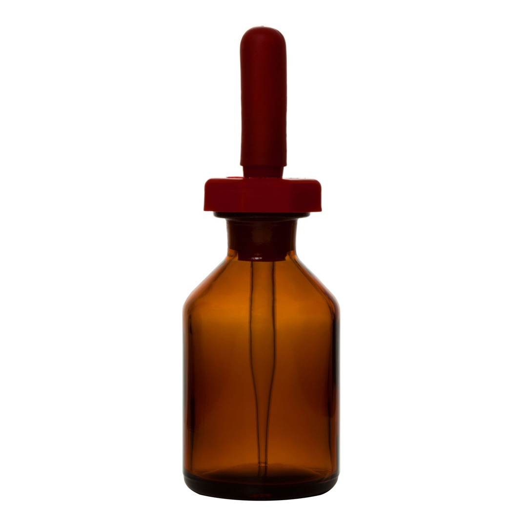 Dropping Bottle, Glass, Amber, Complete With Dropper - Dixon Science