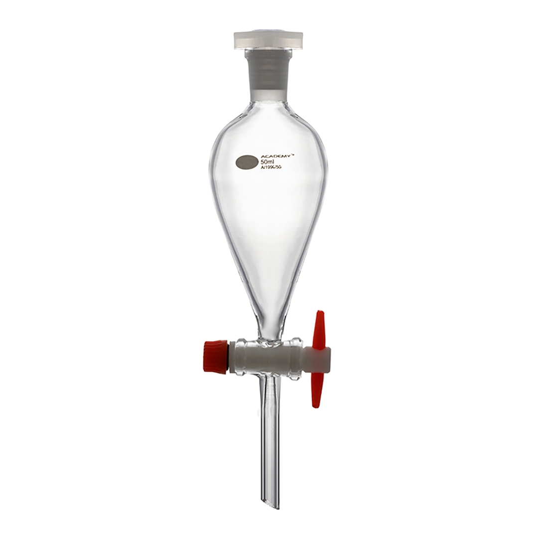 Separatory Funnel, Squibb Shape, PTFE Key, Borosilicate Glass - Dixon ...