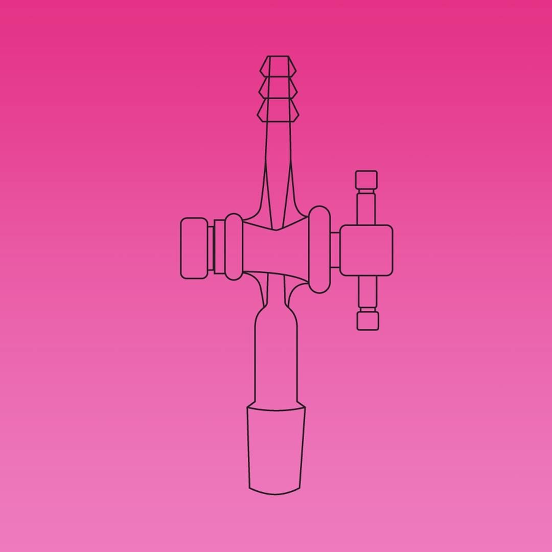 PTFE Stopcock, Hose Connection, Glass - Dixon Science
