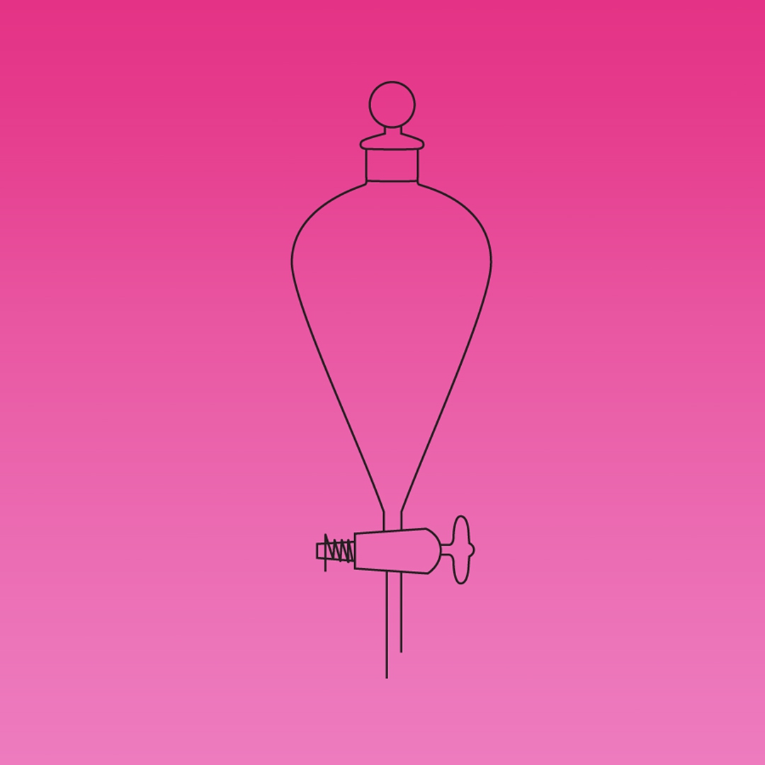 Separatory Funnel With Glass Stopper And PTFE Stopcock, Glass - Dixon ...
