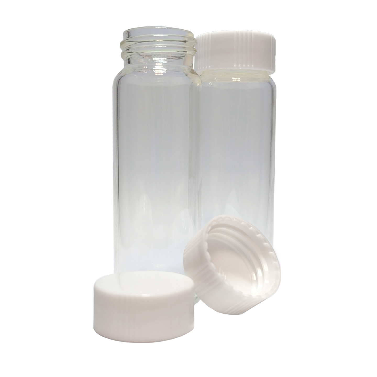 Pathological Vials, Tubular, Unattached White Polypropylene Caps ...