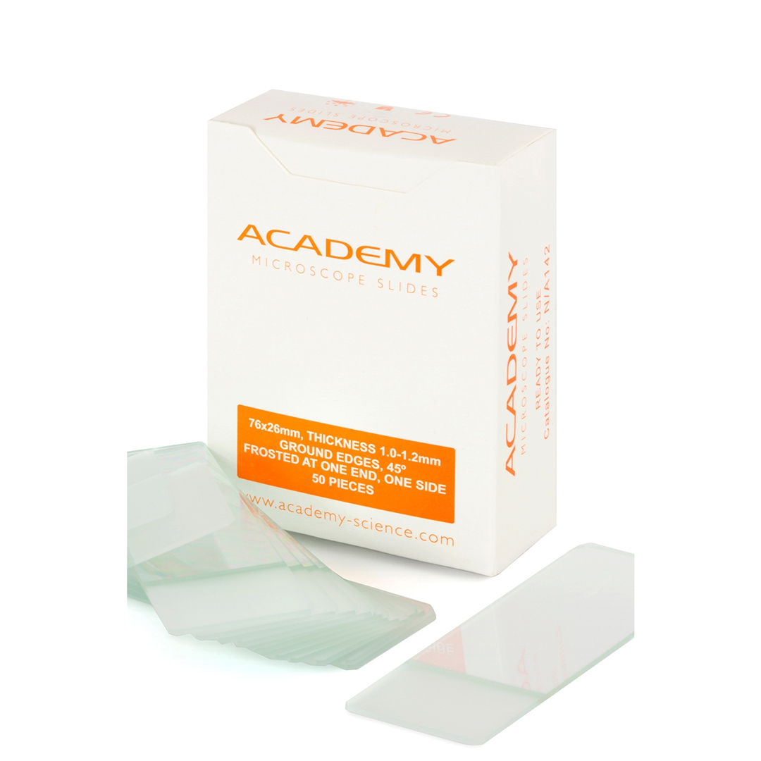 Academy Microscope Slide 76x26, 1.0-1.2mm Frosted One End & Side ...