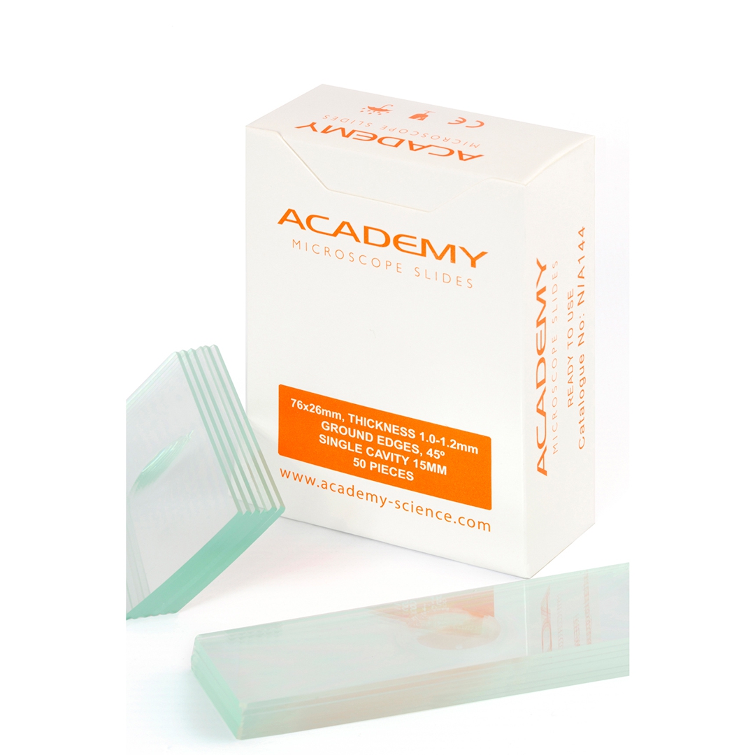 Academy Microscope Slide 76x26mm 1.0-1.2mm Single Cavity, Pack Of ...