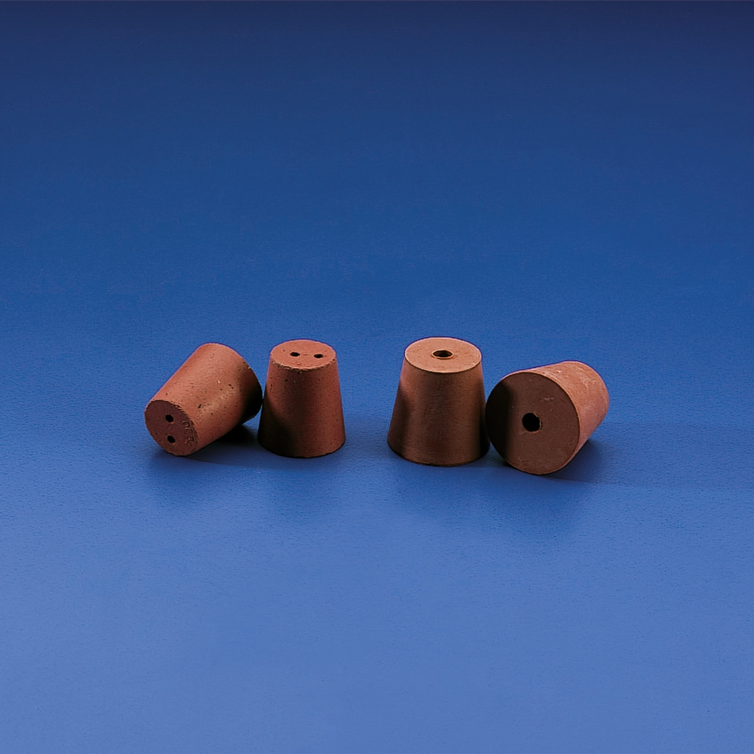 Conical 1 And 2 Hole Stoppers, Material Red Rubber - Dixon Science